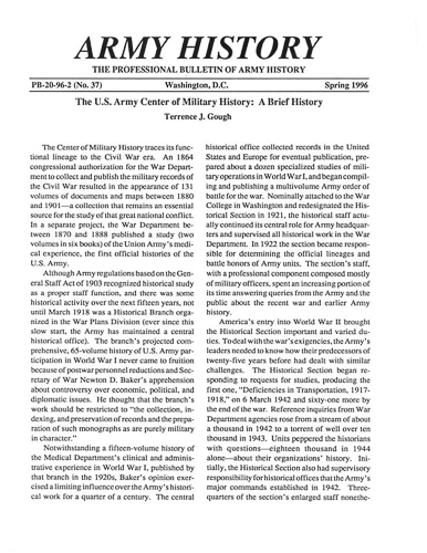 Army History Magazine